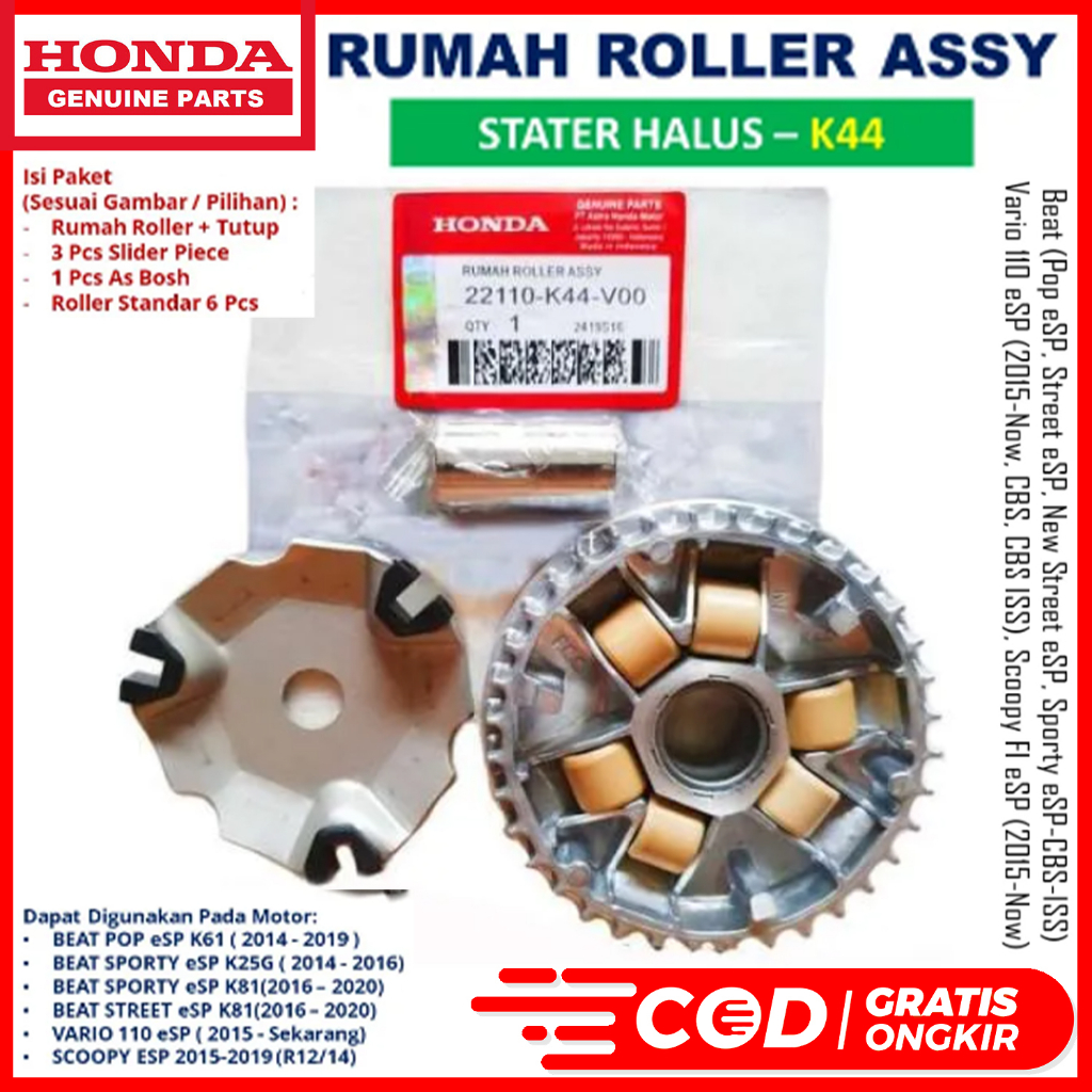 Roller HOUSE ASSY K44 BEAT POP BEAT FI ESP BEAT STREET NEW LED VARIO 110 ESP LED SCOOPY FI ESP ...