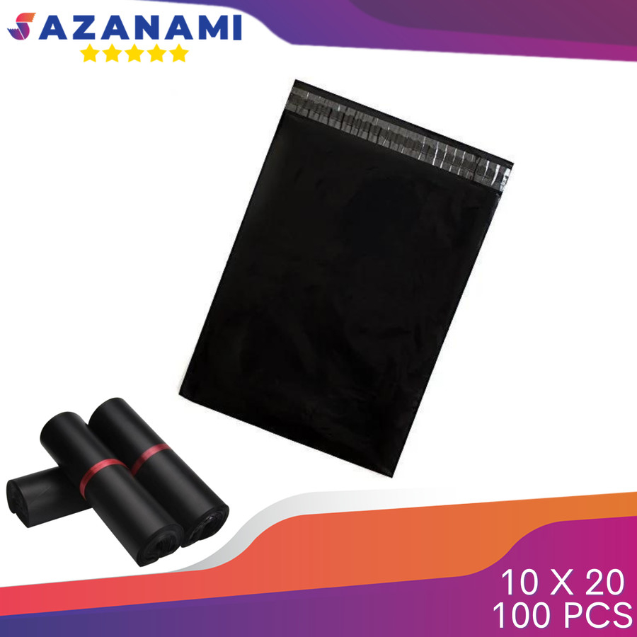 HITAM Black Envelope 10x20 Plastic Envelope Plastic Bag PACKING 100Pcs ...