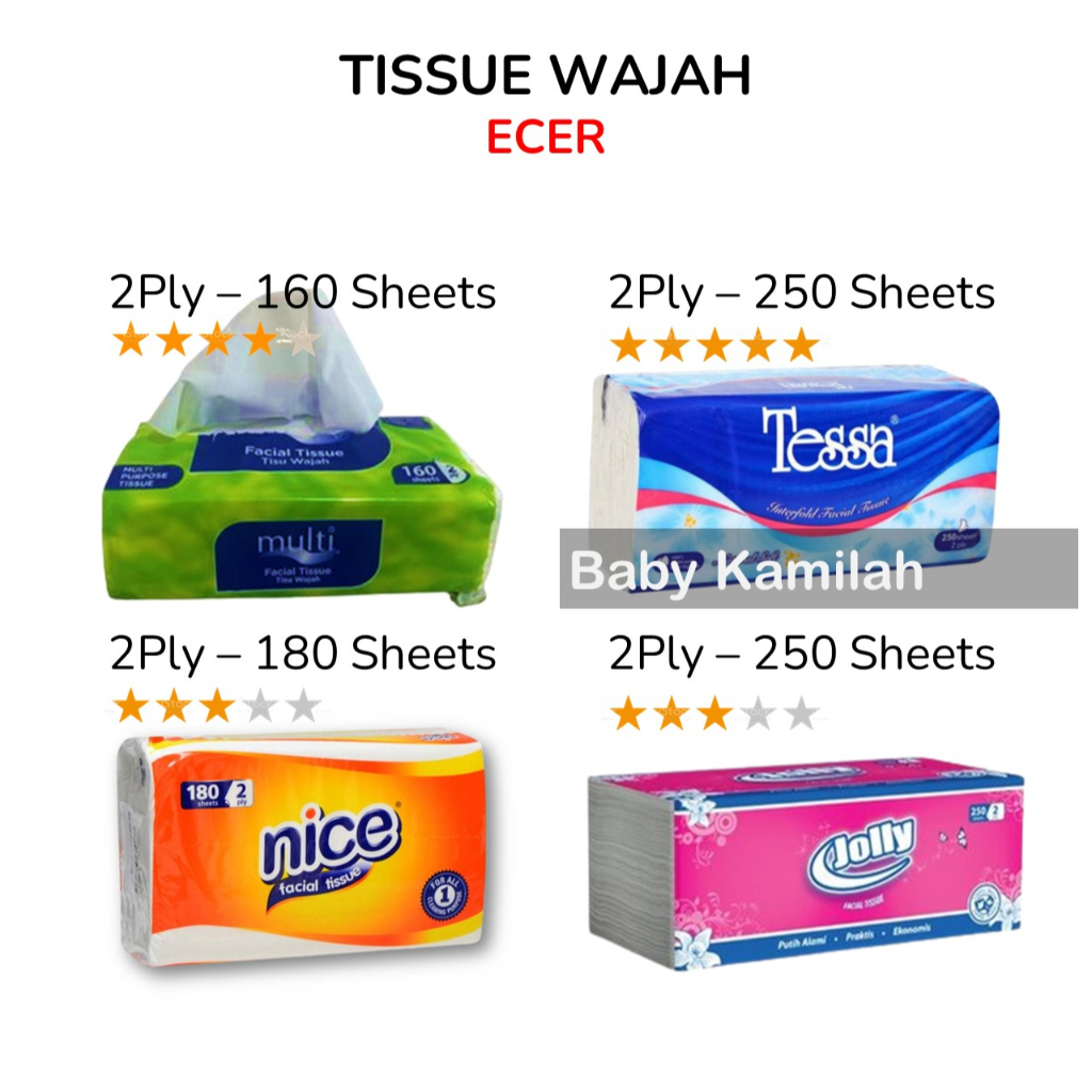 Nice Facial Tissue 180 sheets JOLLY Facial Tissue 200sheet 250sheet ...