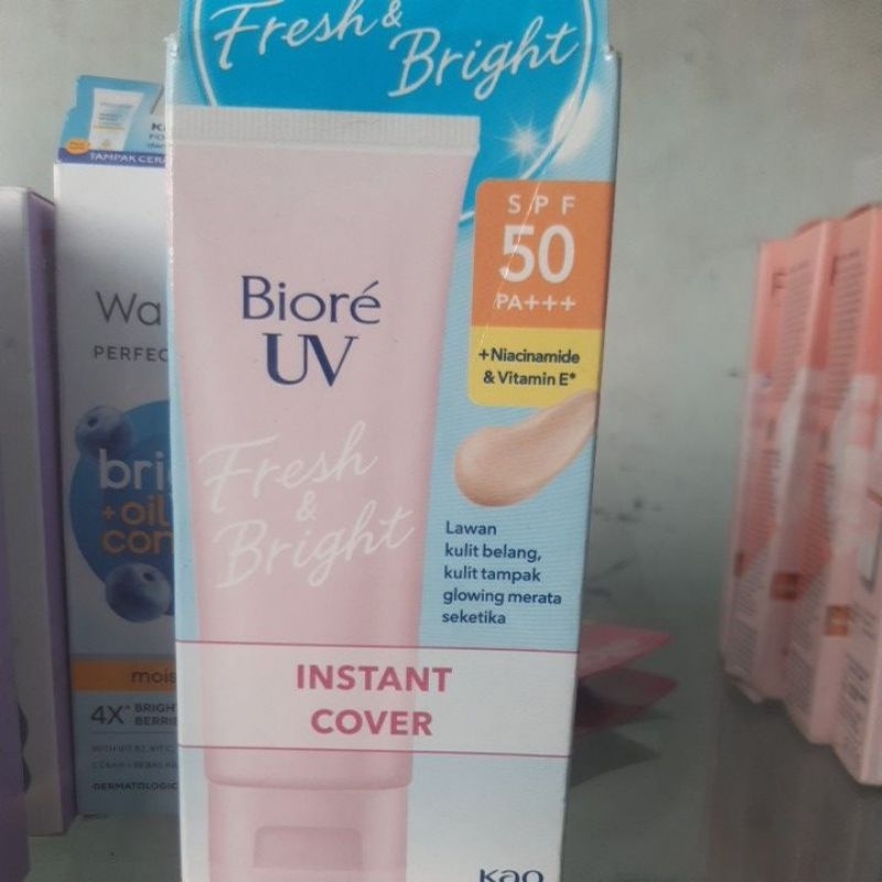 Biore uv fresh& bright instant cover spf 50 pa ++30g | Shopee Philippines
