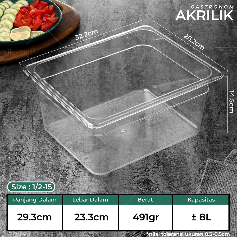 Gastronom Acrylic Food Pan 1/2/15 Depth 15cm Storage Container ...