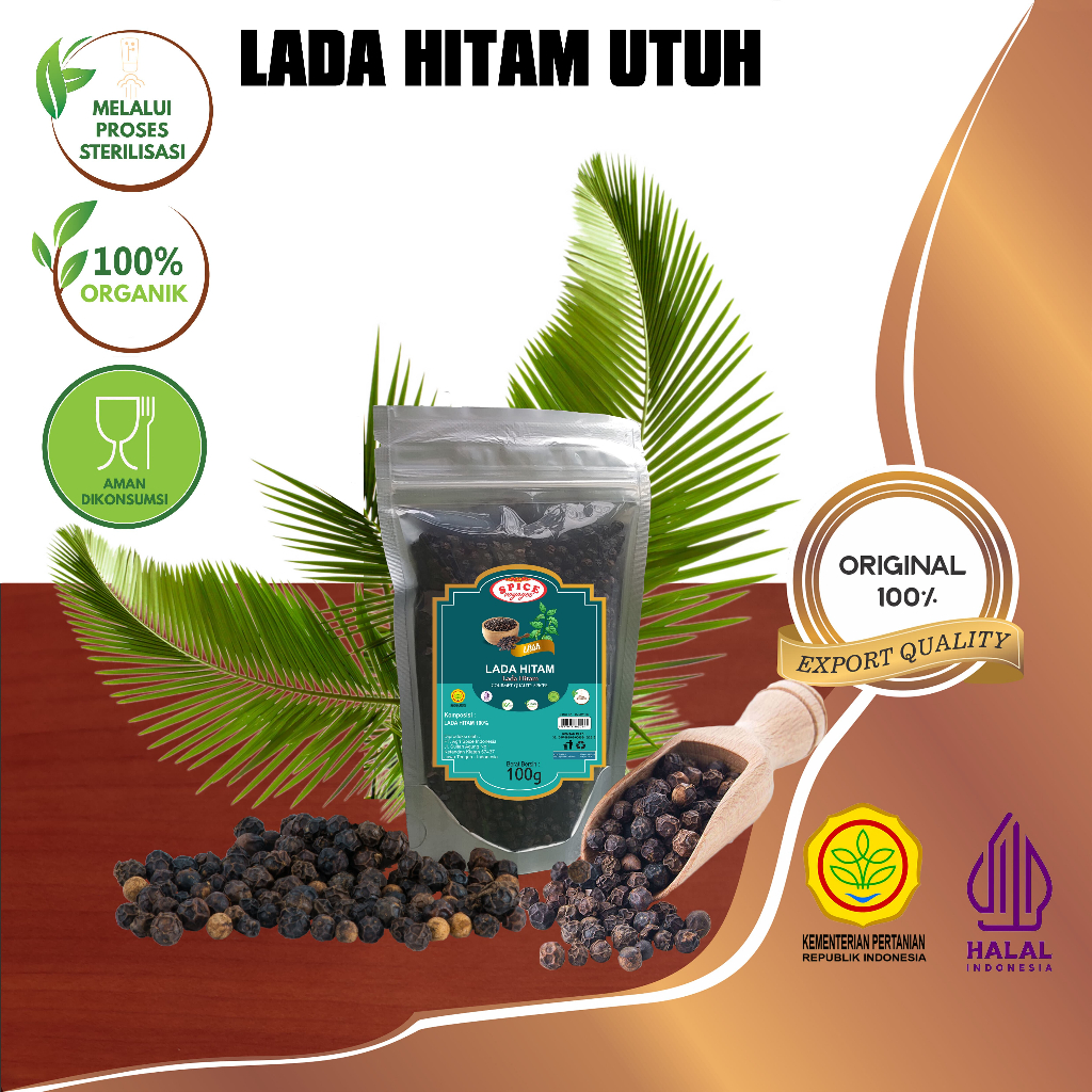 HITAM Spice Voyages Whole Black Pepper (100gr)/Black Pepper (100gr ...