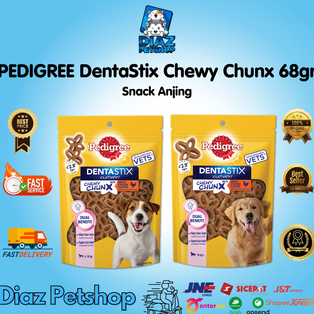 Pedigree DENTASTIX CHEWY CHUNK ALL VARIAN DOG 68GR | Shopee Philippines