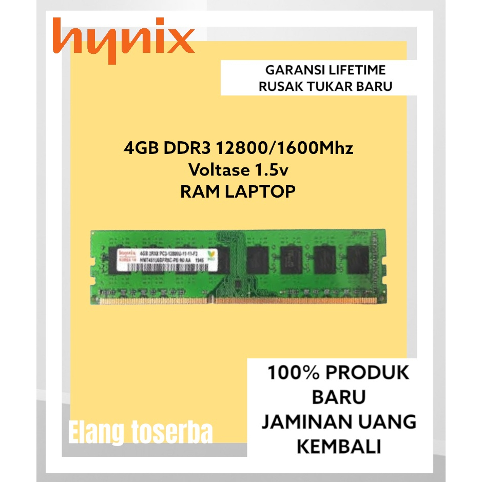 Ram HYNIX DDR3 4GB 1600mhz PC12800 PC RAM LONGDIMM ORIGINAL | Shopee ...