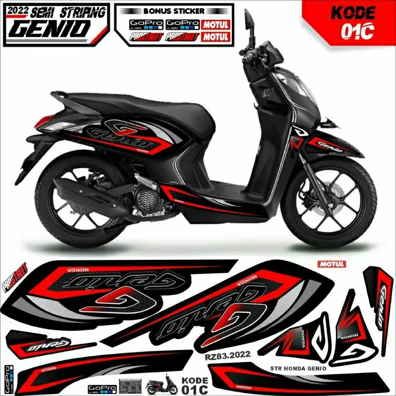 Honda genio striping Sticker. genio variation Sticker | Shopee Philippines