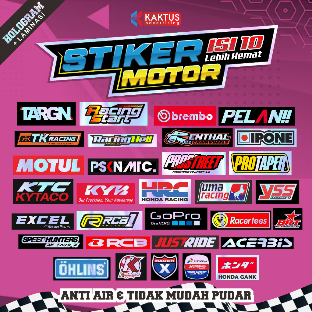 Box Hologram Racing Motorcycle Sticker Set | Shopee Philippines