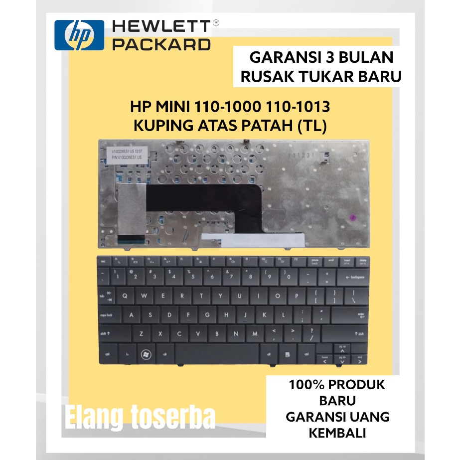Hp Mini Laptop Keyboard 110-1000 110-1013TU Broken Top Ear (TL ...