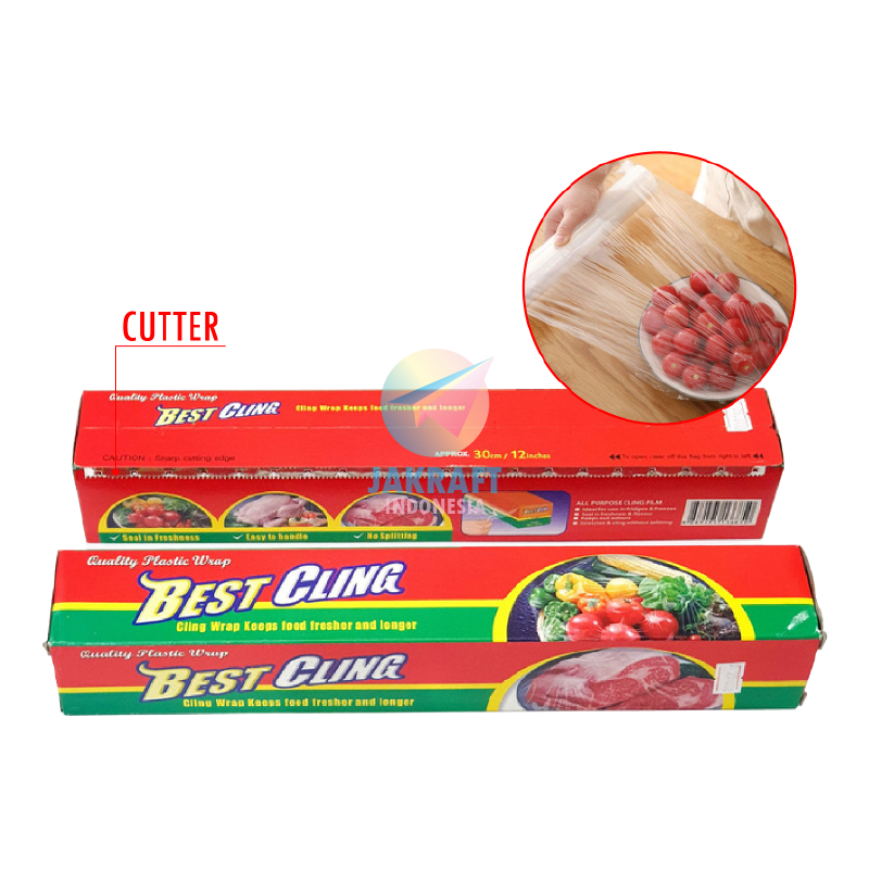 (1 Roll) BEST CLING Food CLING Wrap Plastic 30 Cm x 30 Meters | 30cm x ...