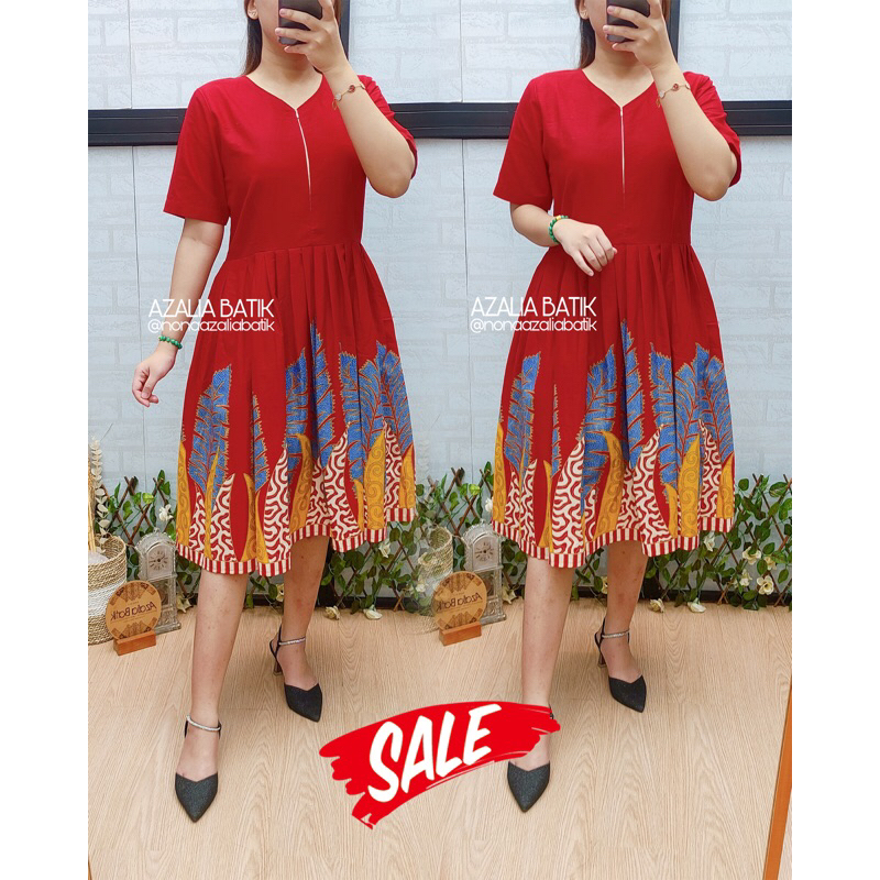 Abangan Short Sleeve Dress - NONA AZALIA BATIK | Shopee Philippines