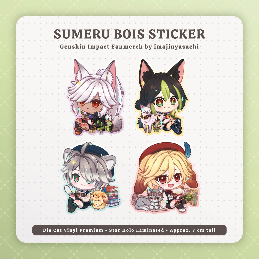 [ Imaginyasachi ] Genshin Impact Sumeru Bois Vinyl Sticker | Shopee ...