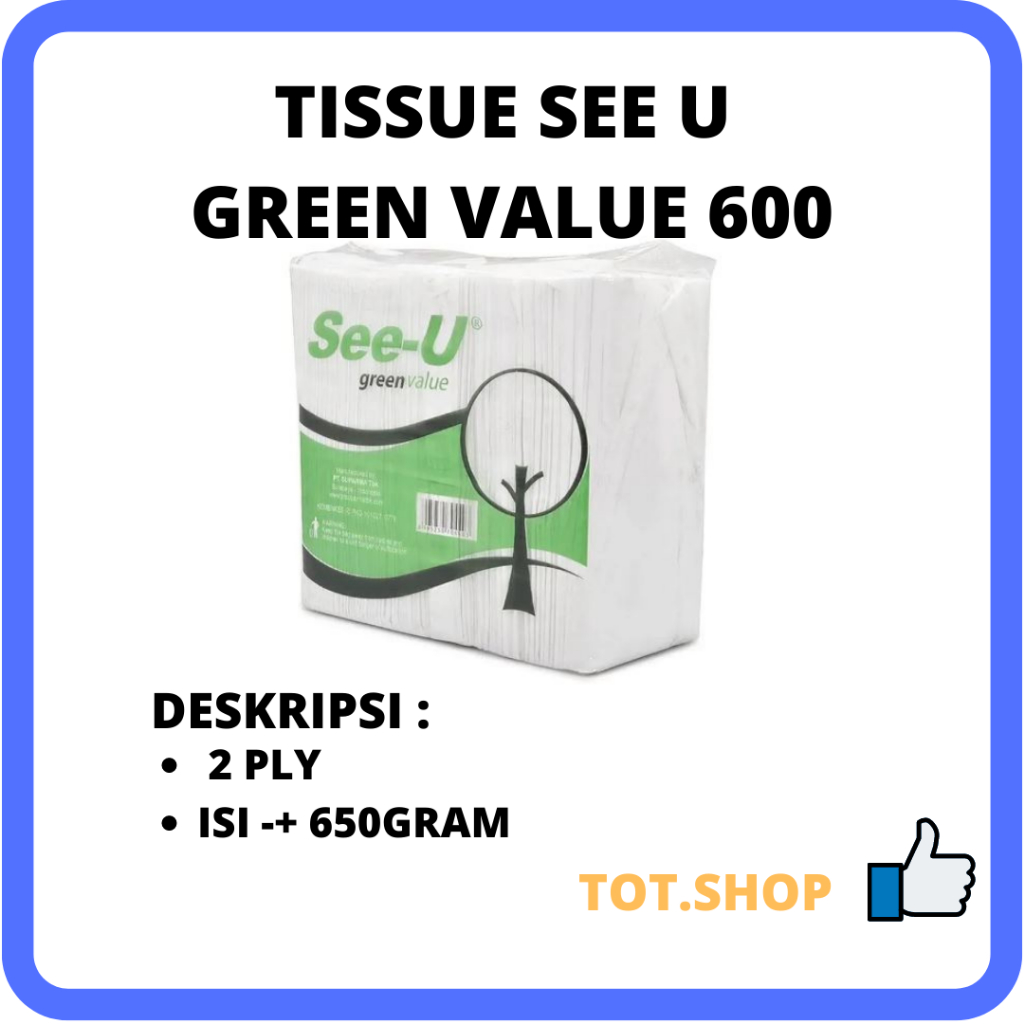 See-U See U Green Value Tissue Tissue 650 sheets 2ply Kilo 650 grams ...