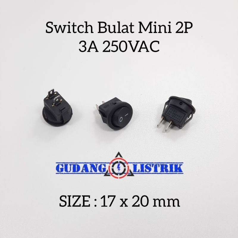 TOMBOL Rocker Switch Mini Round On Off Button Switch 2 Pin 3A 250VAC ...