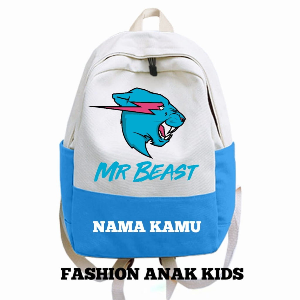 Elementary School Children's BACKPACK BACKPACK/TK LOGO MOTIF MR BEAST ...