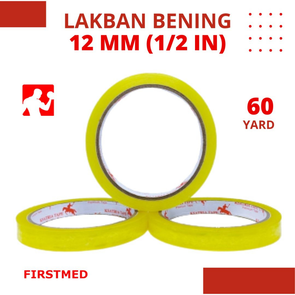PUTIH Small Clear Duct tape 12mm OPP tape/1/2 Inch White Slasiban ...