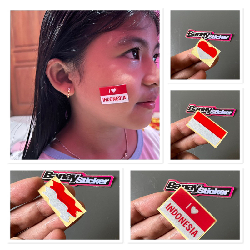 STICKER KIBAR SMALL INDONESIAN FLAG STICKER CHEEK CUTTING | Shopee ...