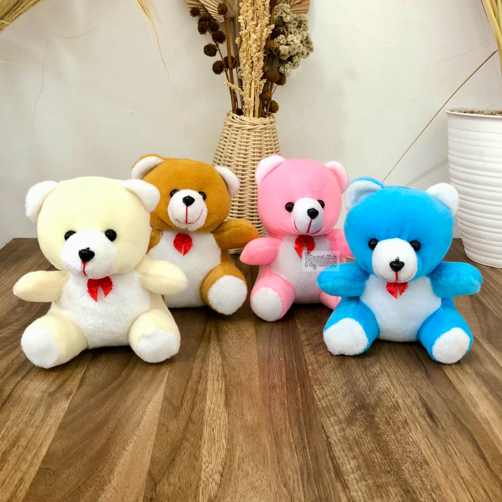 Mini Teddy Bear 15cm High Cute Bear Bucket 14pcs | Shopee Philippines