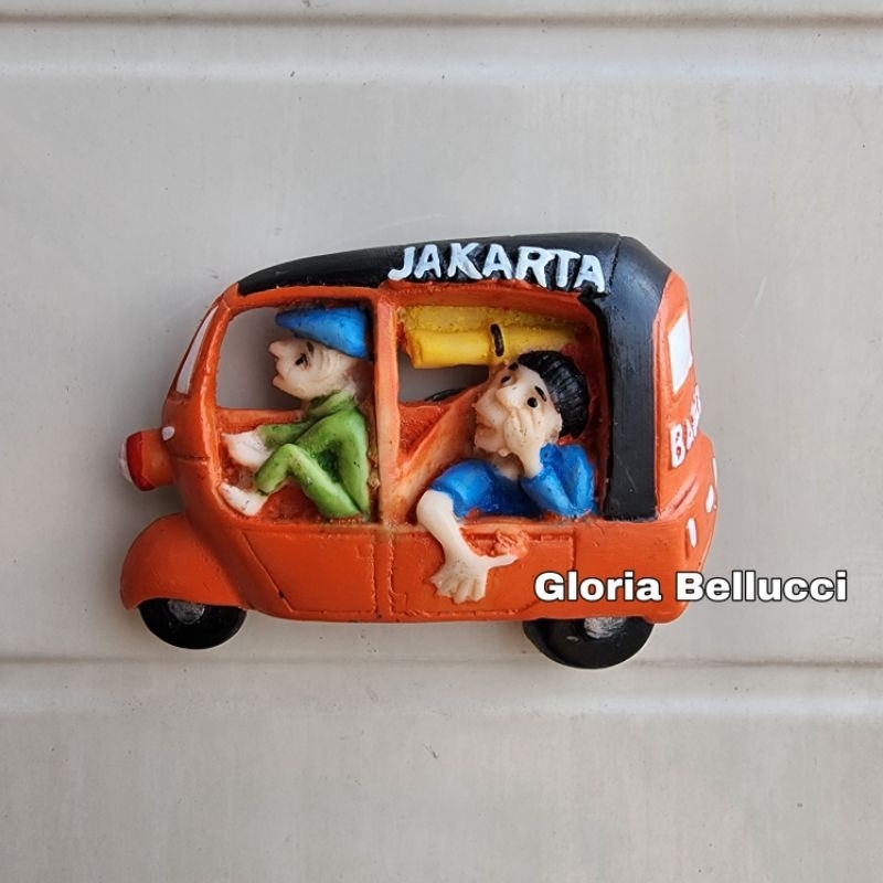 Bajaj souvenirs, Indonesian bajai refrigerator magnets, kitchen decor ...
