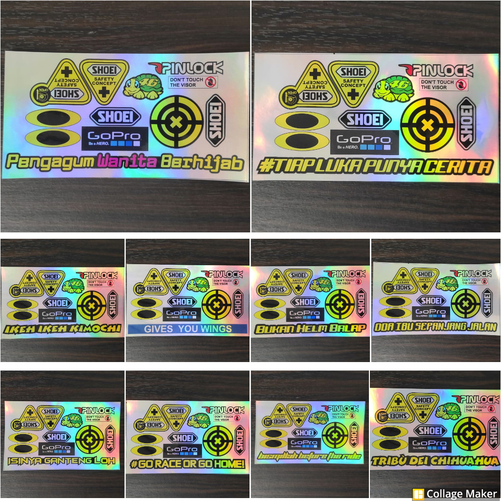 Helmet Glass Sticker | Shoei Hologram Helmet visor Set Sticker | Shopee ...