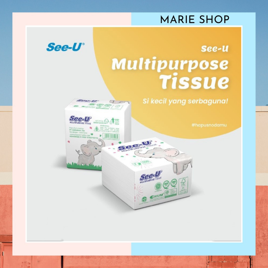 See-u SEE U TISSUE POP UP ELEPHANT TABLE 150 SHEETS 1 PLY SEEU MINI ...