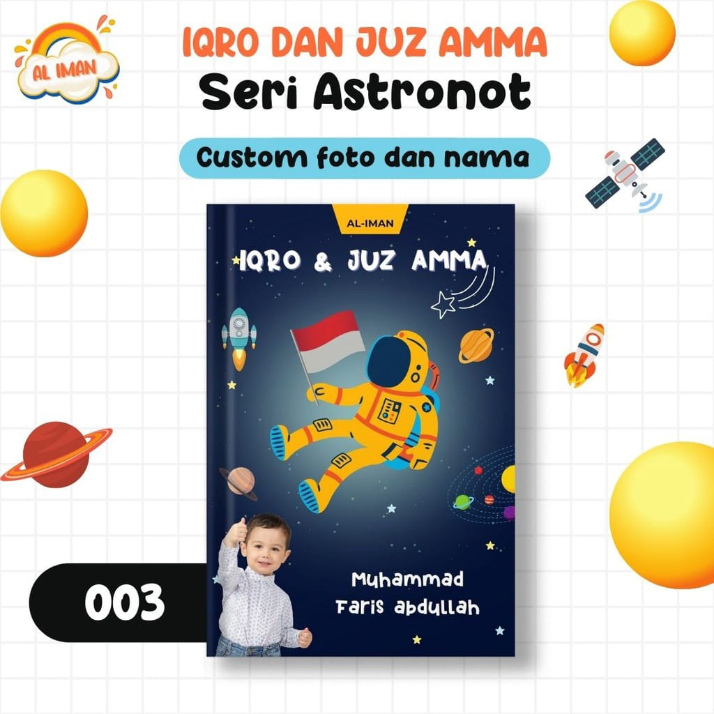 (CAN Custom NAME & PHOTO) IQRO VOLUMES 1-6 & JUZ AMMA-IQRO CUSTOM ANAK ...