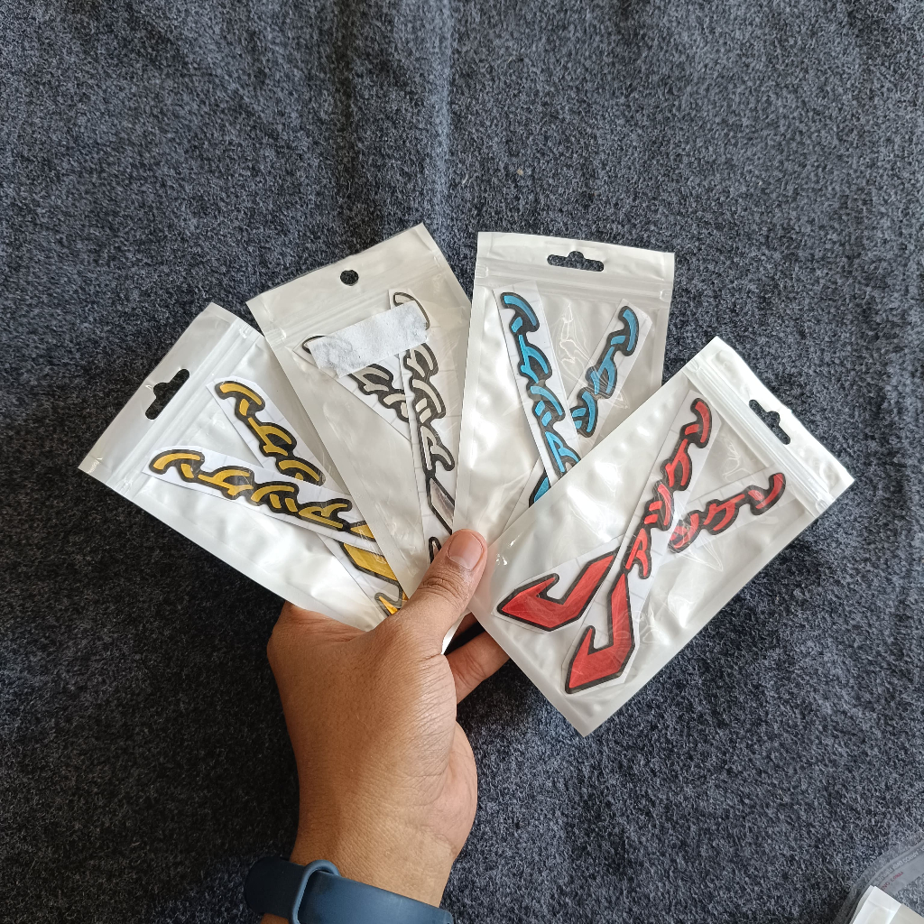 2pcs EMBLEM LOGO VARIO JAPAN Embossed 3D GOLD & SILVER LOGO Embossed ...