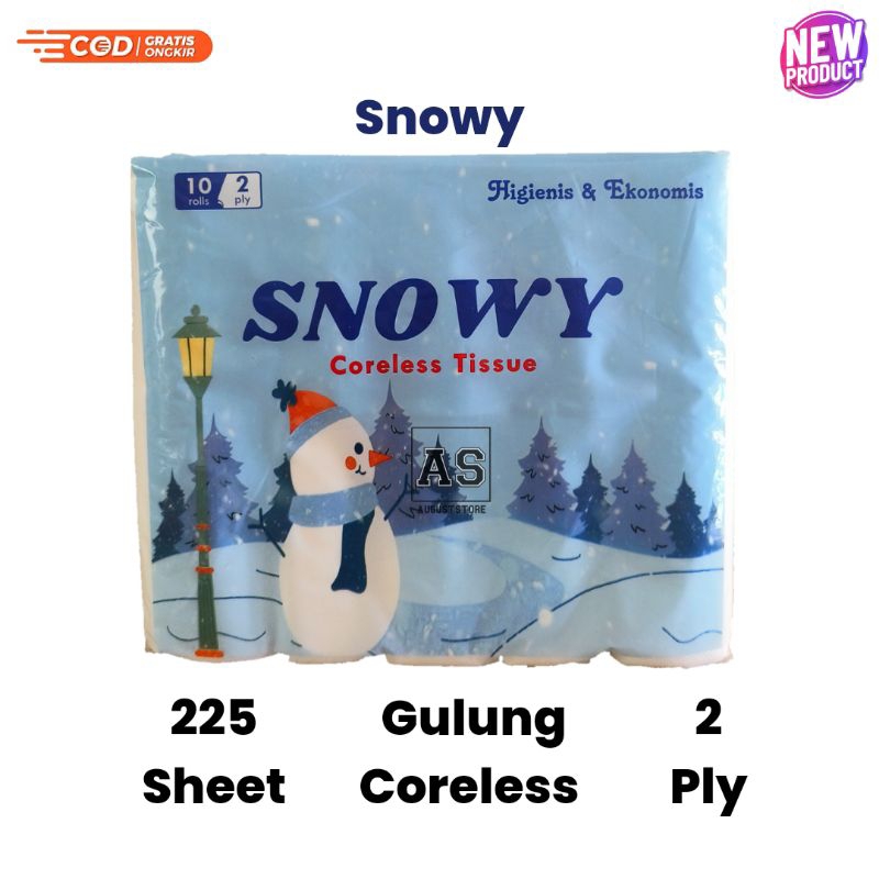 Snowy Tissue Roll Coreless Tissue 10 Rolls/1 Ply/Toilet Tissue/Tissue ...