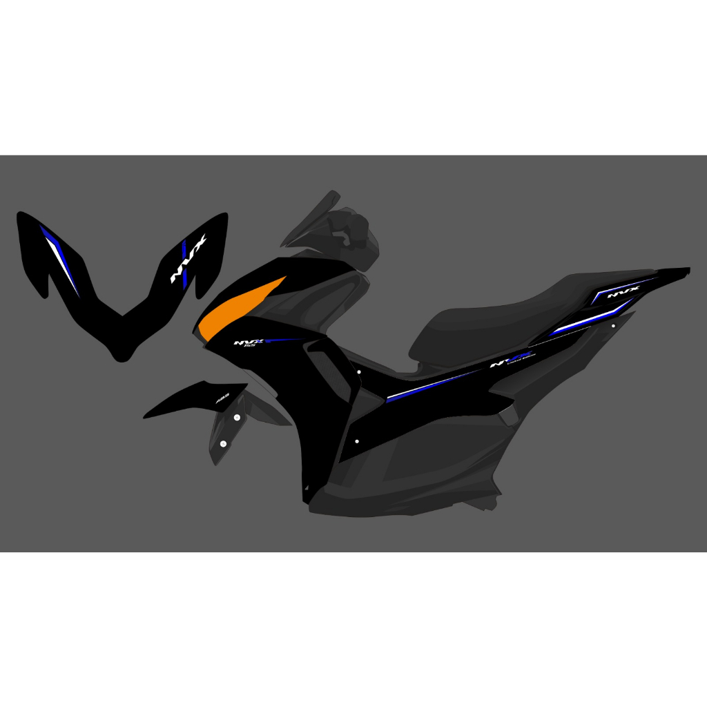 STRIPING NVX AEROX ALL NEW CONNECTED 155 TRANSPARENT MATERIAL BLUE ...