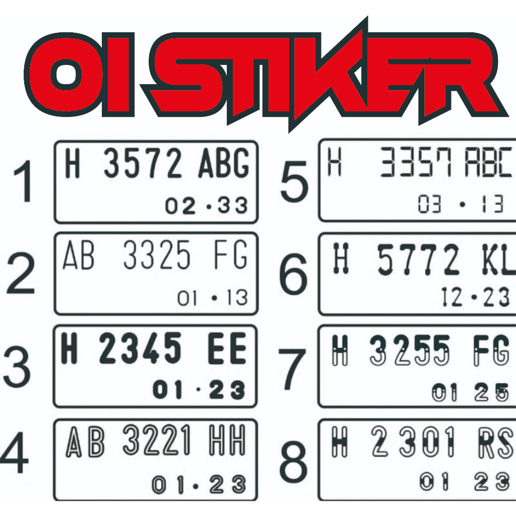 HITAM PUTIH Black MOTORCYCLE NUMBER PLATE STICKER/STICKER ONLY/NOT ...