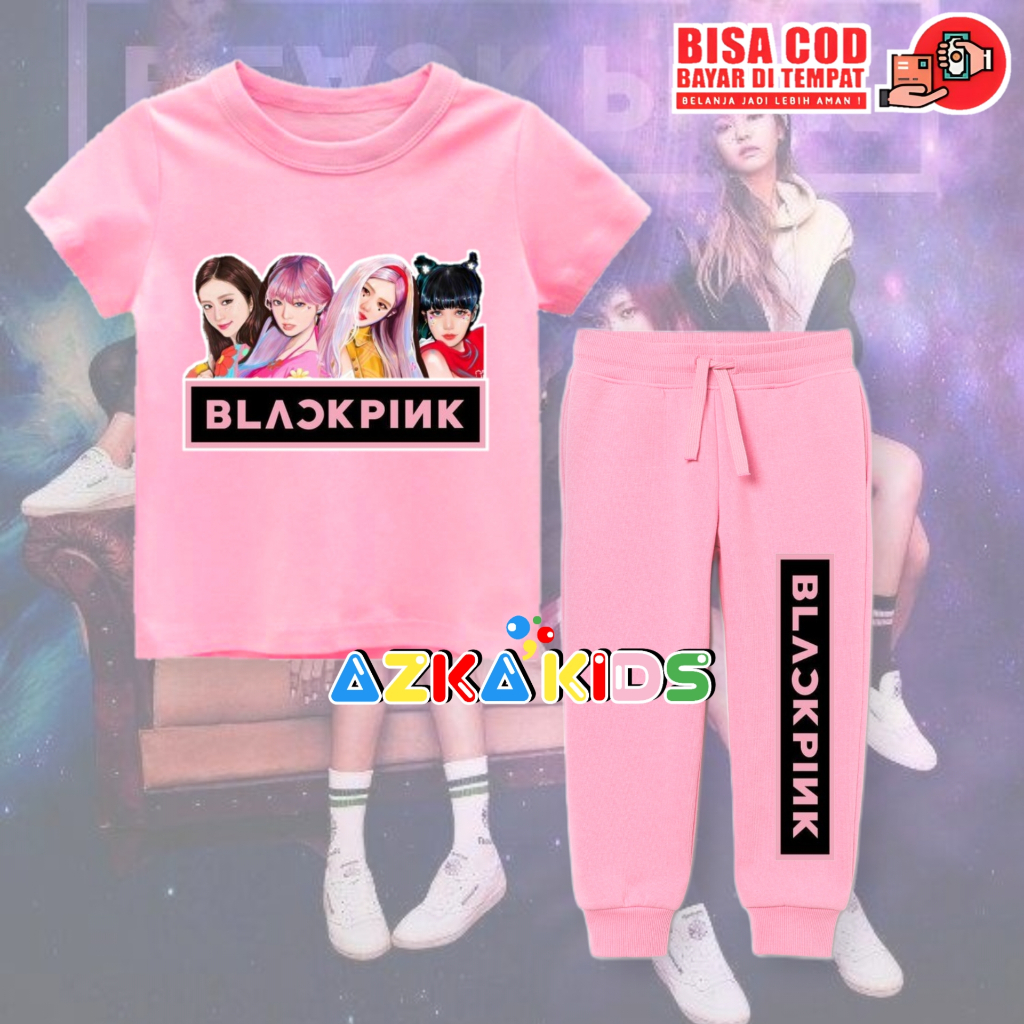 A suit for boys and girls, blackpink jogger pants t-shirt | Shopee ...