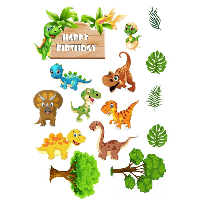 DINO Cartoon Theme Birthday Cake TOPPER | Shopee Philippines