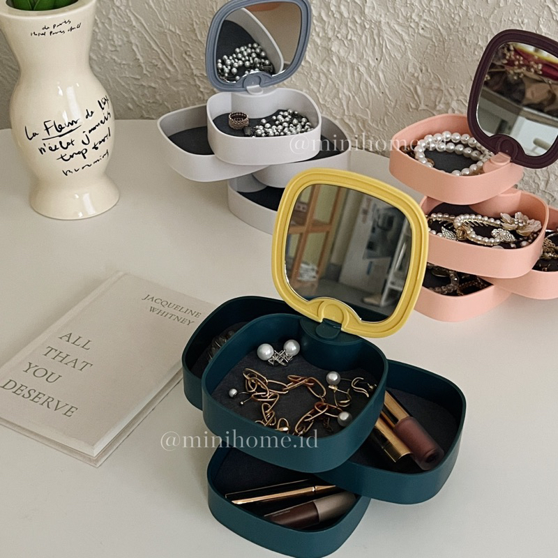 [MINIHOME] Jacy Travel Jewelry Box 4-tier Mini Jewelry Box 4-tier Gold ...