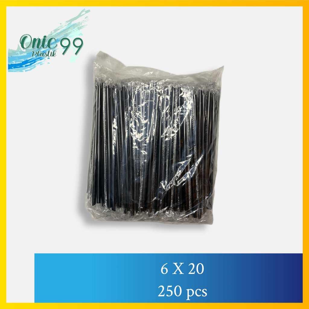 HITAM Wpm BLACK POINTED STERILE STRAW 6 MM 20 CM AND 12MM 21 CM ...