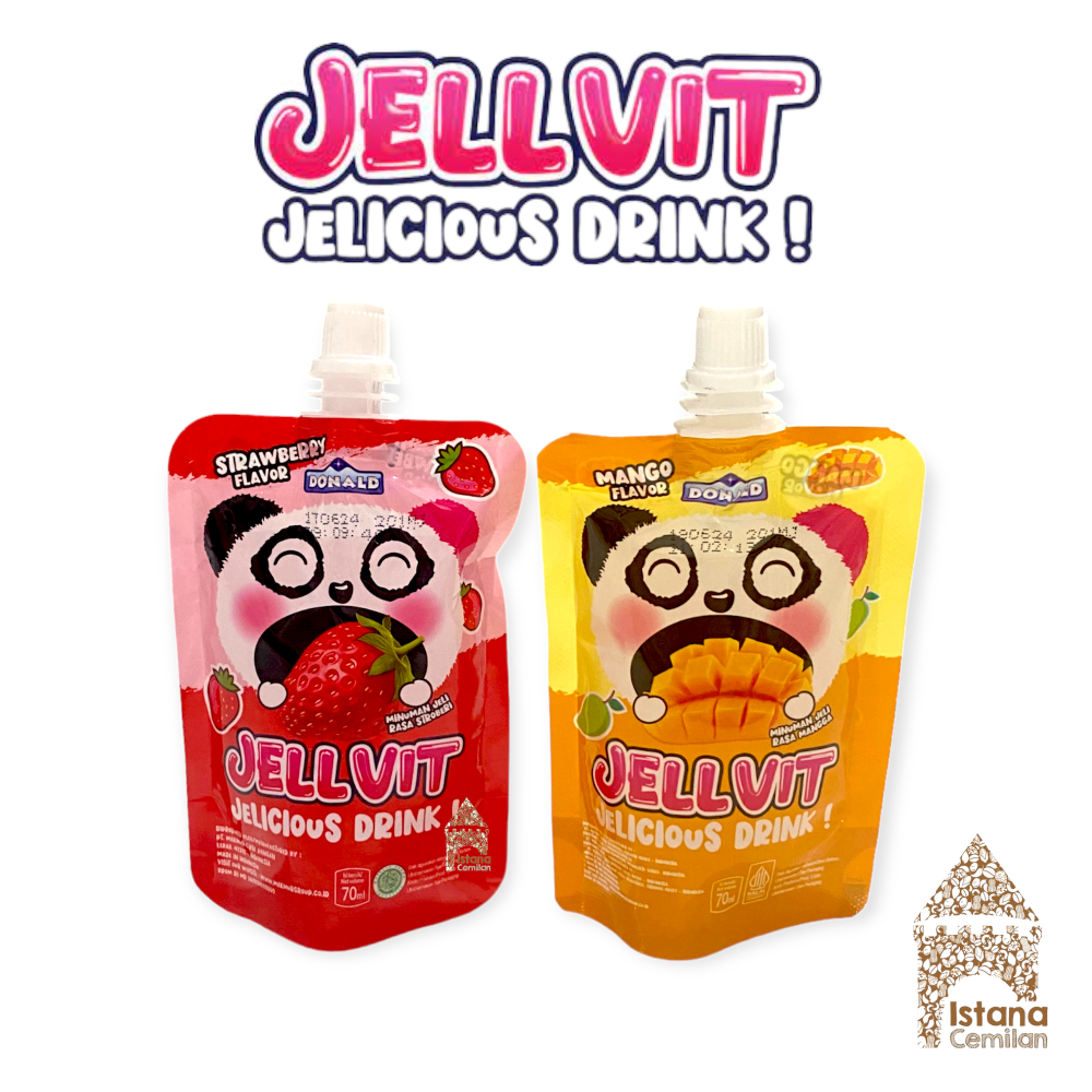 Donald JELLVIT Panda Jelicious Drink Mango / Strawberry 70 ML | Shopee ...