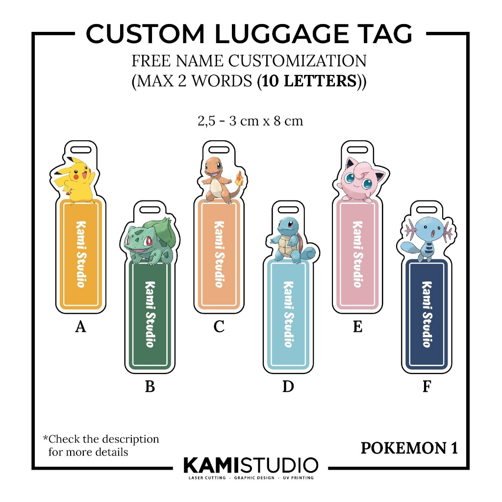 GANTUNGAN POKEMON NON CHIBI LUGGAGE TAG / LUGGAGE HANGER / NAME BAG ...