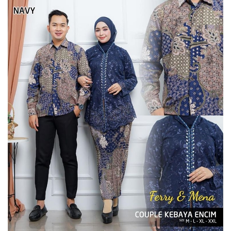 Couple Kebaya Suit Couple Sequin And Batik Men's Long Sleeve Modern ...