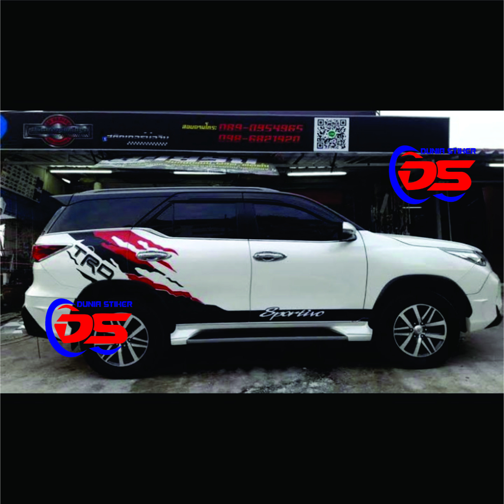 Cutting TRD Sportivo Sticker Fortuner Car Sticker Cutting Body Sticker ...
