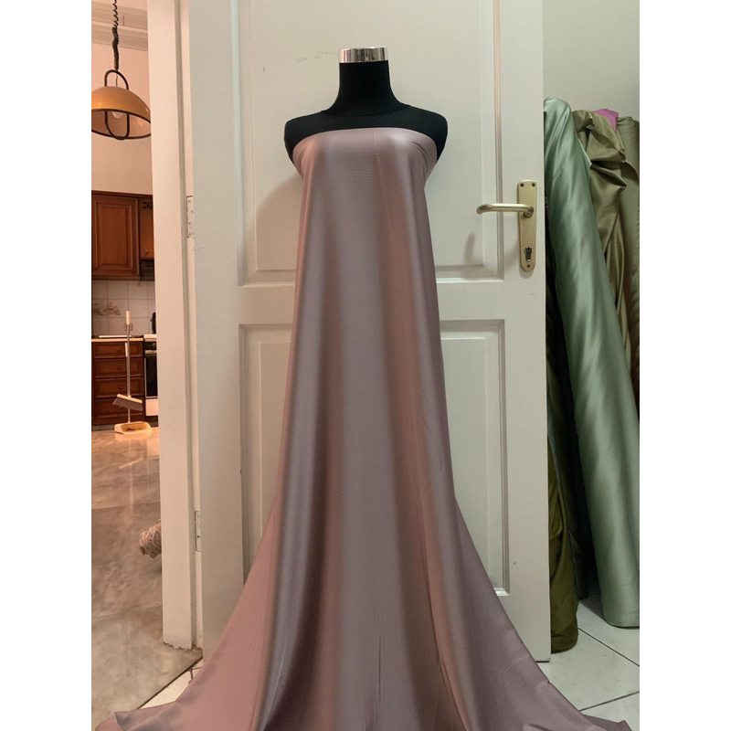 UNGU Premium Original Silk Satin Fabric Material Purple Taro Color ...