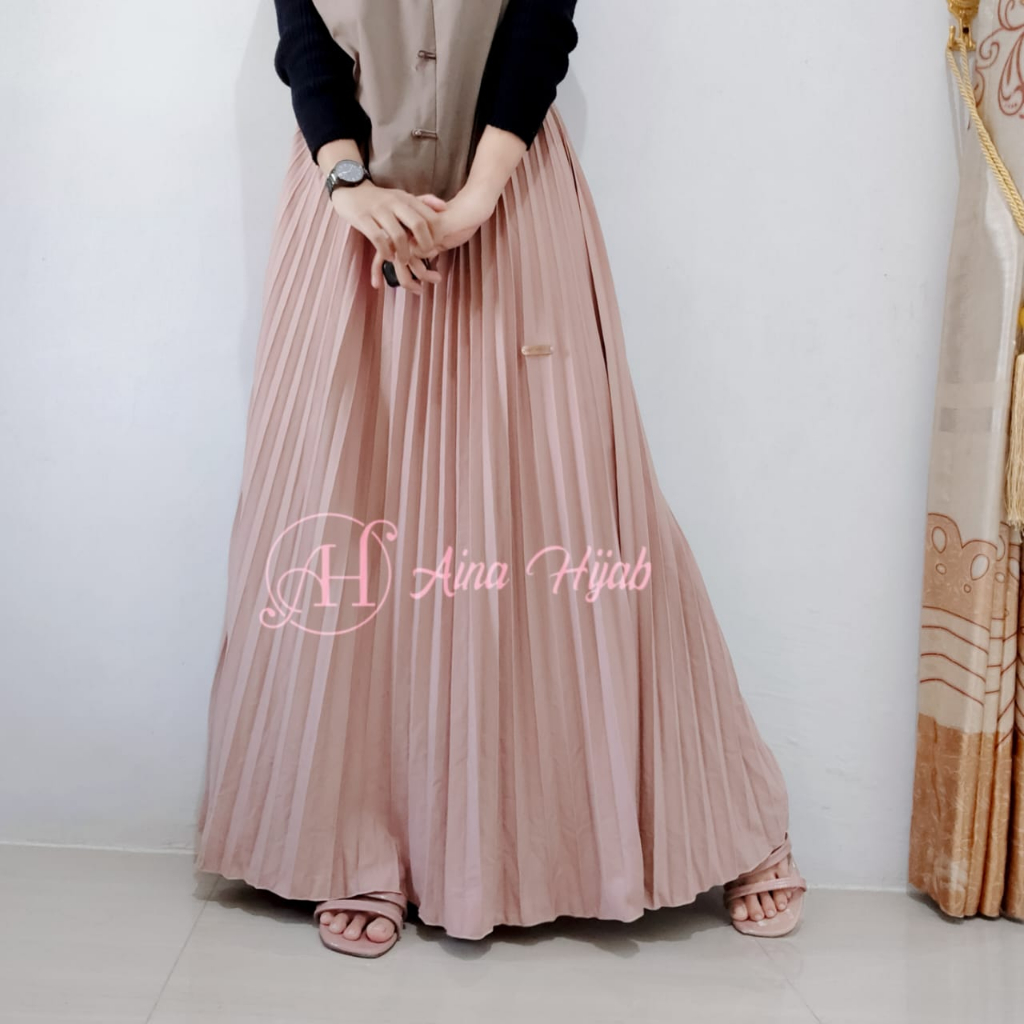 Super Long Premium Plisket Skirt 100 Cm Premium Hyget Material | Shopee ...