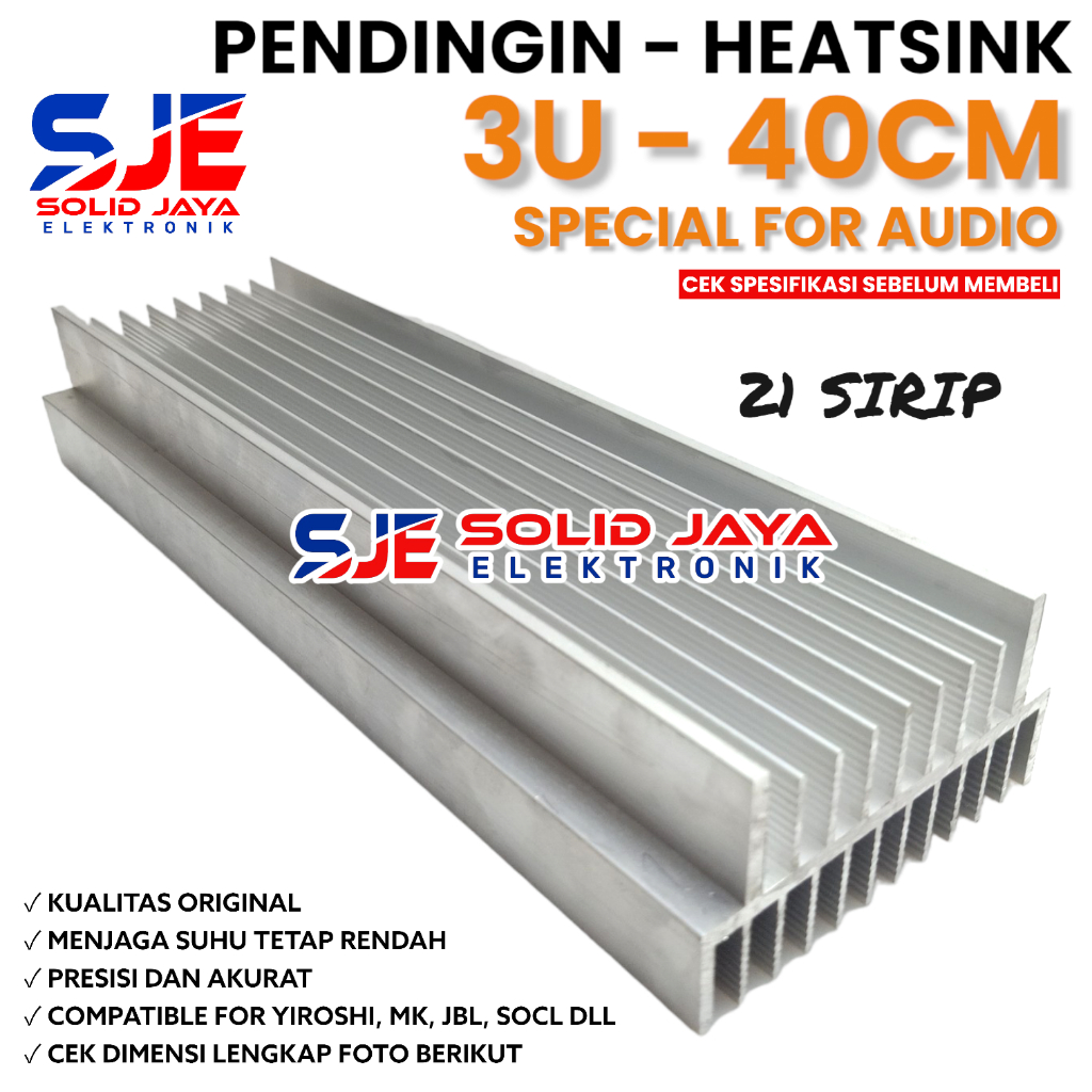 COOLING HEATSINK 3U 40 CM MODEL 21 FIN YIROSHI SOCL JBL SOCL OCL AUDIO ...
