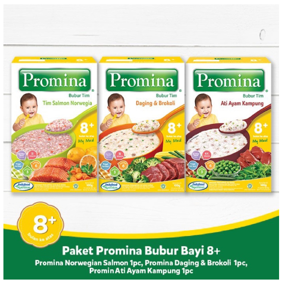 Promina Porridge Tim 8+ Free-range Chicken/Salmon Team/Meat& Broccoli ...