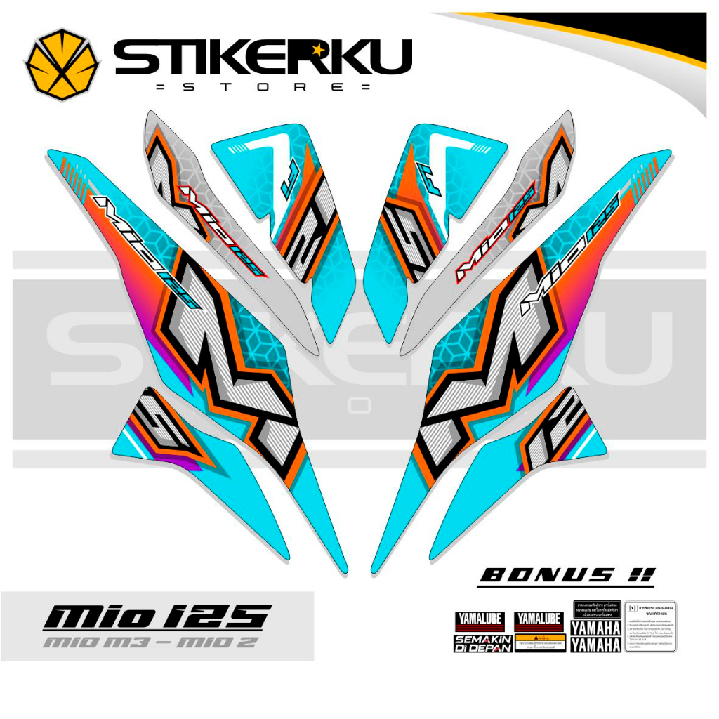 Striping MIO 125 MOTIF 3 / STICKER MIO M3 / Z / 125 / SOLARIZ STICKERS ...