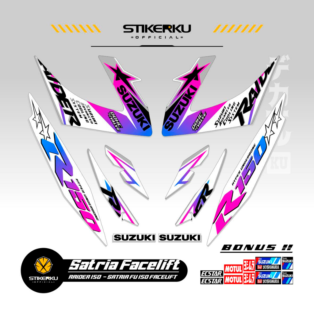 STRIPING SATRIA FU 150 MOTIF 4 / STICKER / RAIDER 150 REBORN / F150 ...