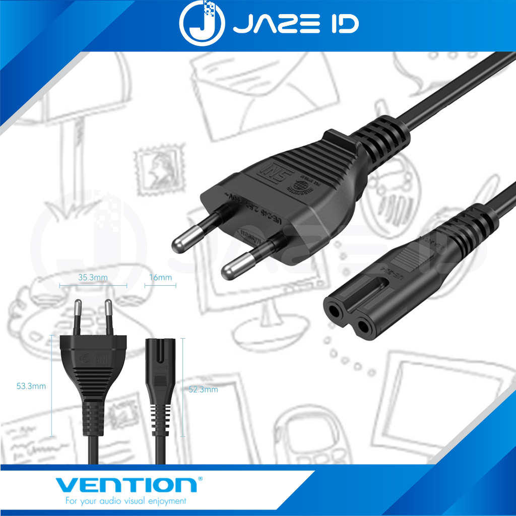 Vention Cable Power Cord C7 Connector 8 Printer Laptop Computer PS Ac ...