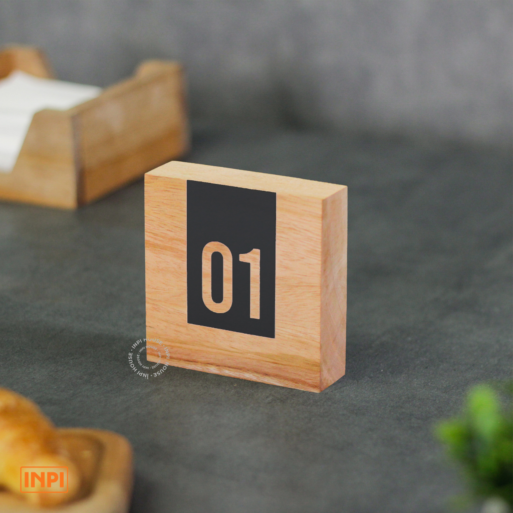 Restaurant table number markers - wooden cafe table numbers - pine wood ...