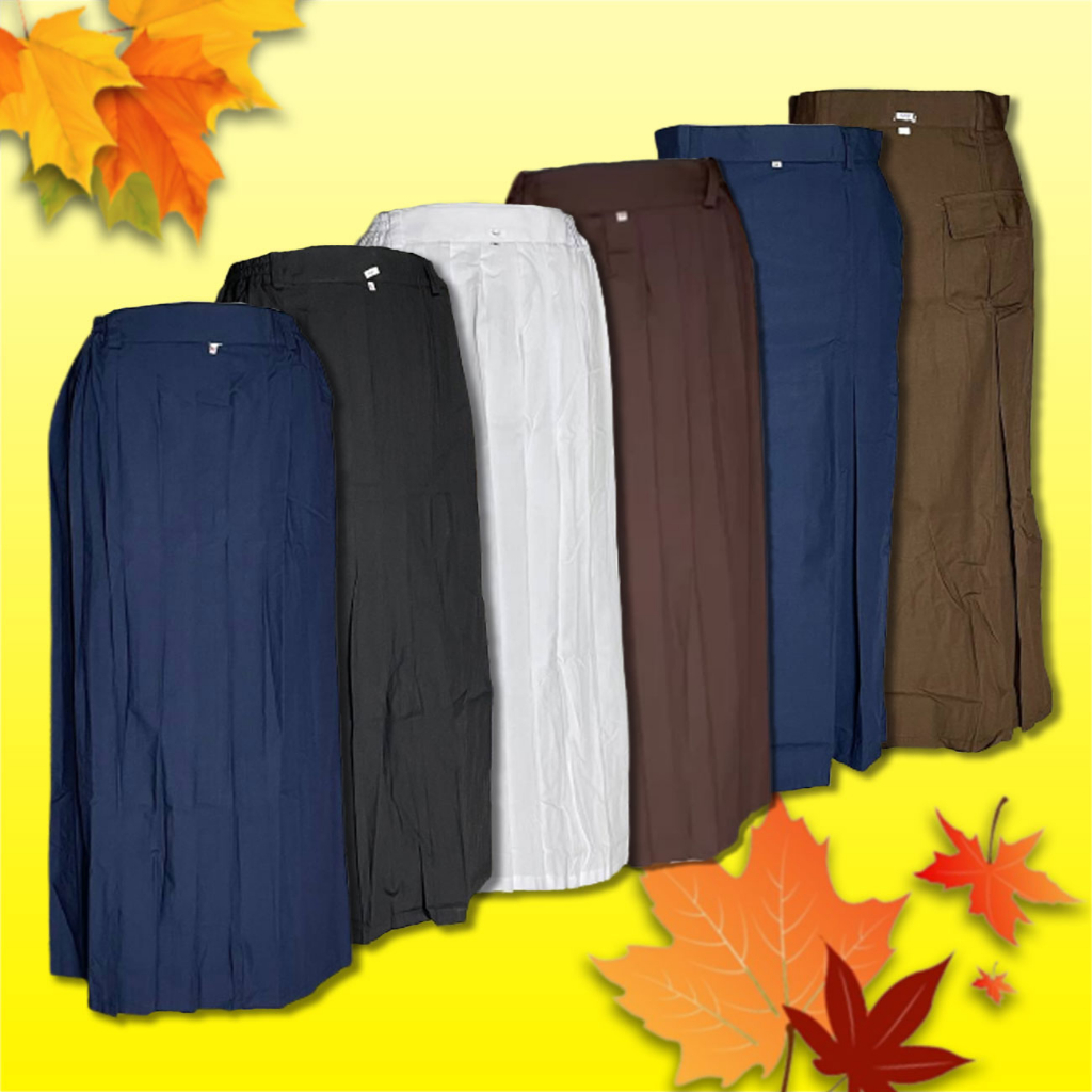 PUTIH HITAM Rempel Skirt And Long Span Blue Black White Brown School ...