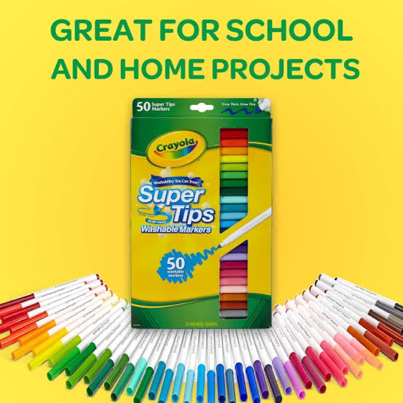 Crayola Super Tips 50 color/50 ct (Supertips) | Shopee Philippines