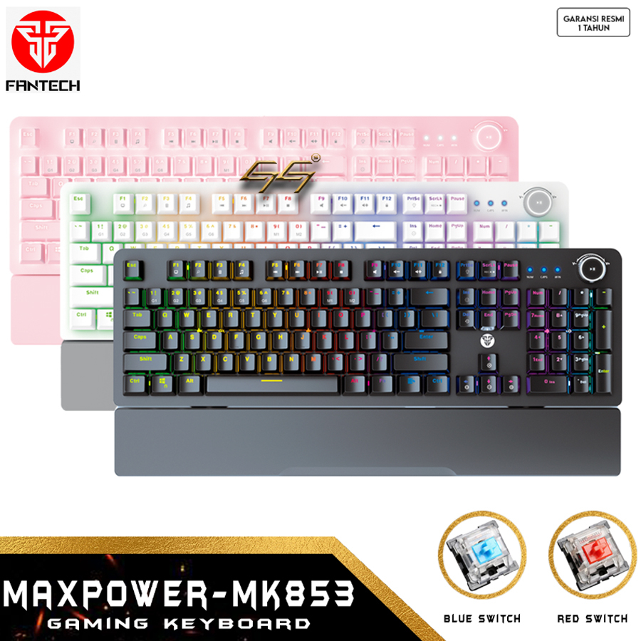 Fantech MAXPOWER MK853 MK-853 MK 853 V2 Gaming Keyboard Mechanical RGB ...