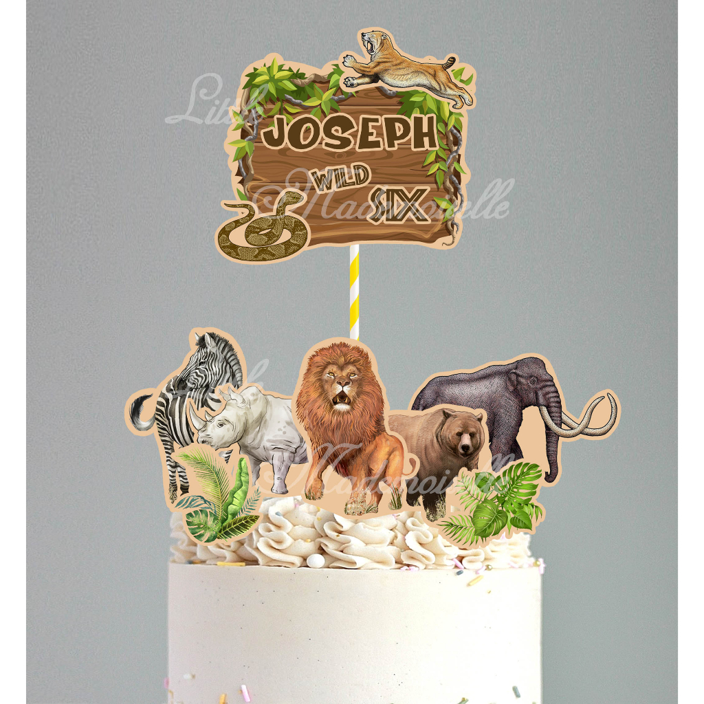 Animal Safari Jungle birthday cake Topper | Shopee Philippines