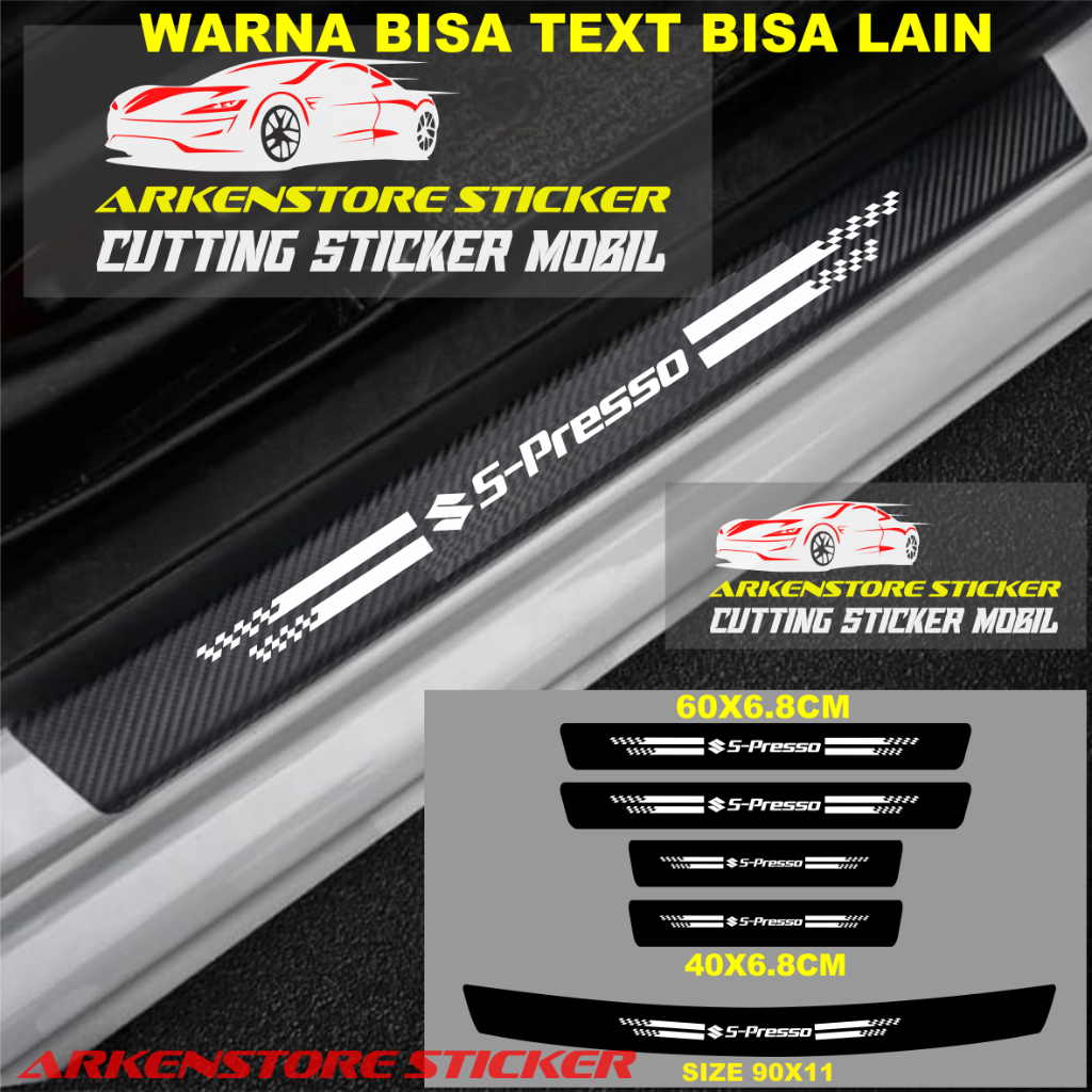5door sticker sill plate carbon 3d Car s presso sticker carbon 3d ...