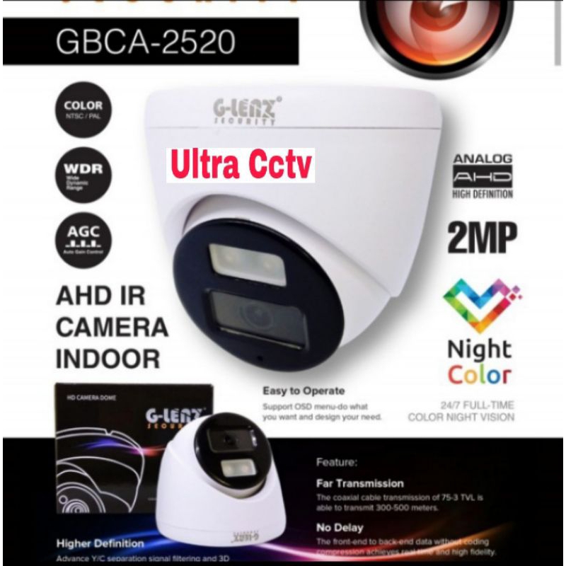 GLENZ CCTV ANALOG HD 2MP INDOOR NIGHT COLOR TECH CAMERA GBCA-2520 ...